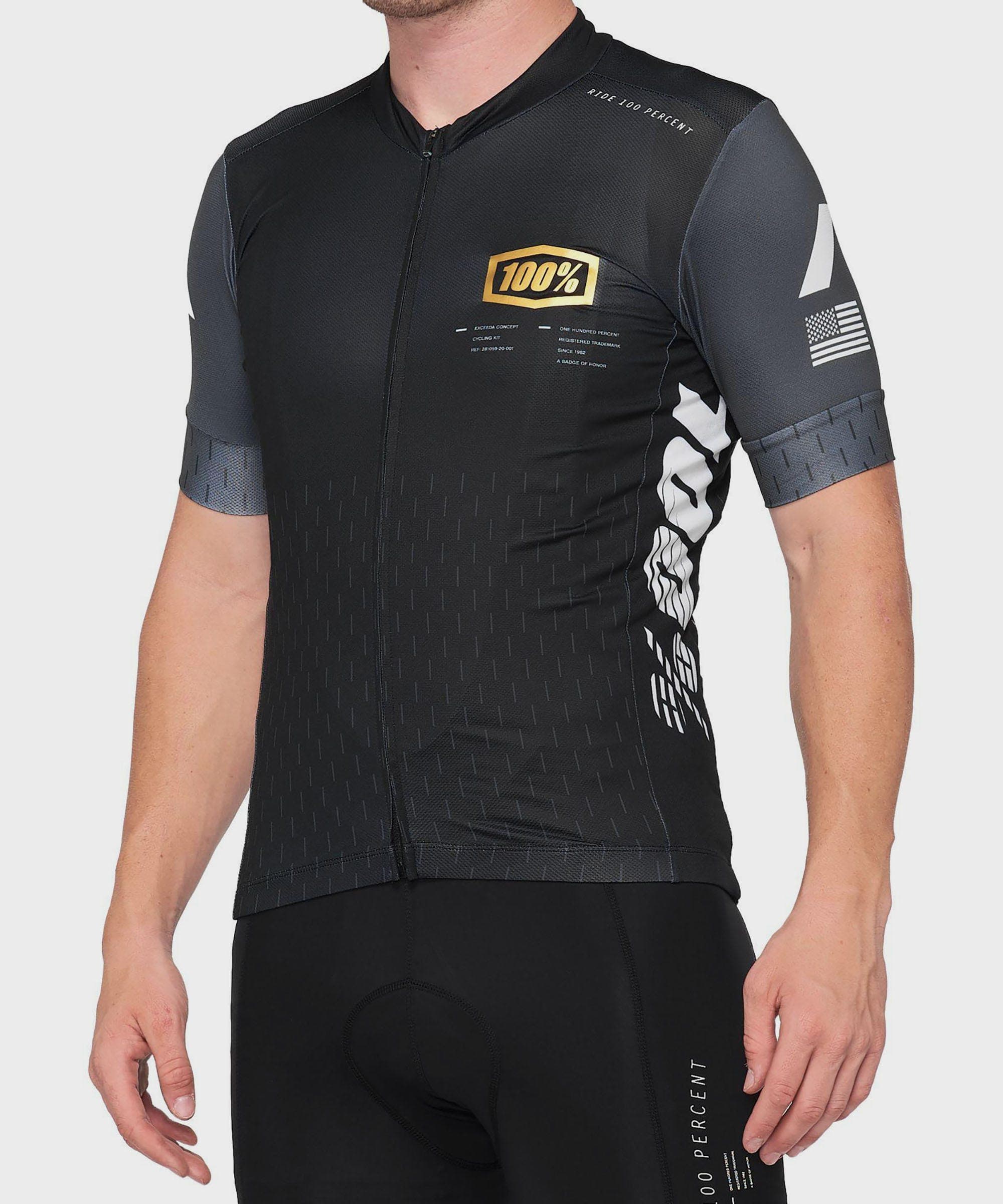 100% Exceeda Jersey Black / Charcoal S – BikeParts.co.uk