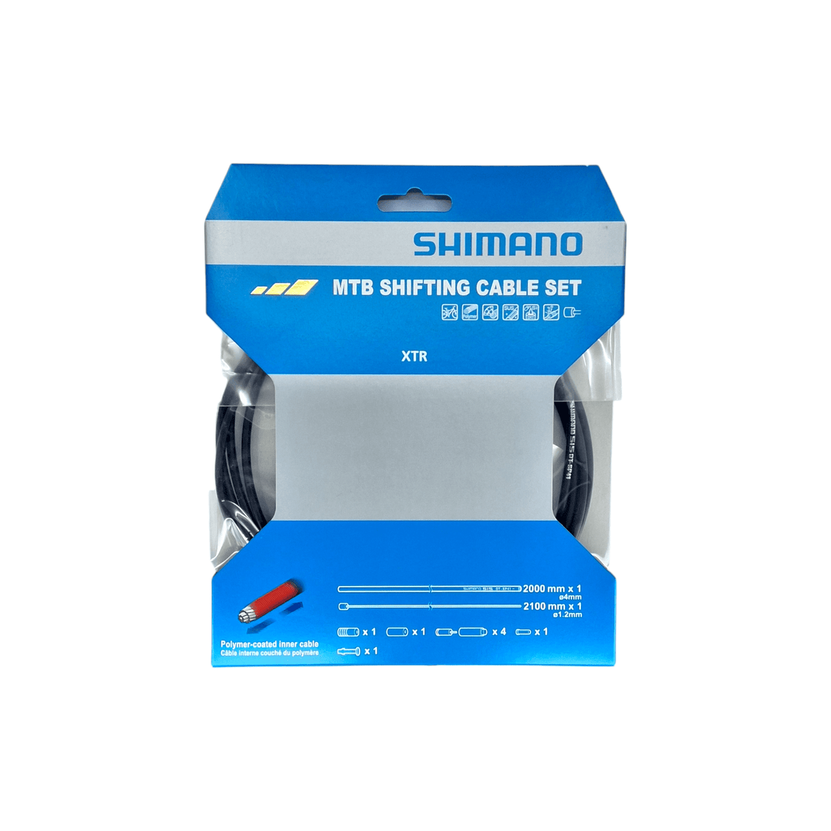Shimano Spares MTB gear cable set for rear only; Polymer coated stainl ...