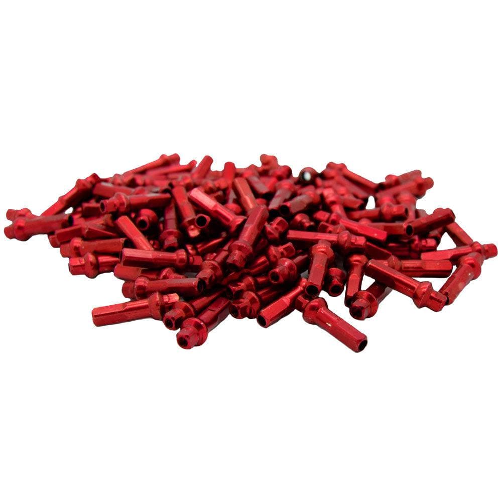 Sapim Double Square Alu Nipples 18mm Red (100 pcs) – BikeParts.co.uk