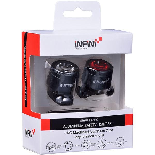 Infini Mini-Luxo USB front and rear lightset; black – BikeParts.co.uk